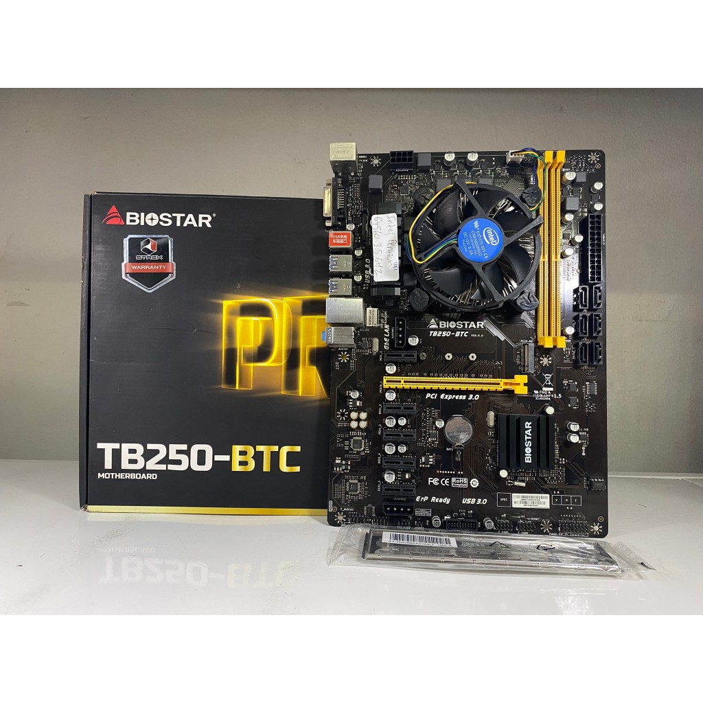 ชุดเซ็ตซีพียู+บอร์ด CPU (เลือกได้) + MB BIOSTAR TB250-BTC VER.6.0 ...