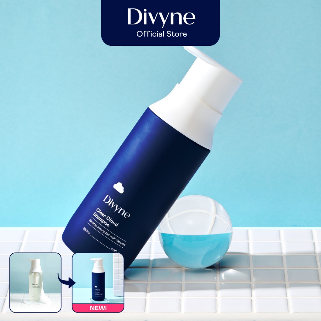 Divyne (ดิไวน์) แชมพูลดผมร่วง ผมบาง ขาดง่าย ปรับสมดุลหนังศีรษะ 280ml. DIVYNE Clear Cloud Hair ...