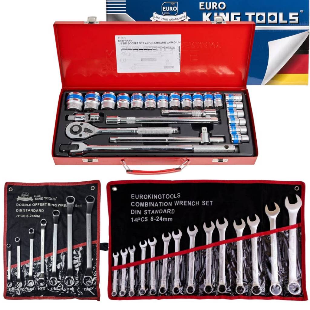 Euro King Tools 3อย่าง ชุดบล็อก 24 ชิ้น+ปากตายKing Tools+แหวนๆKing ...