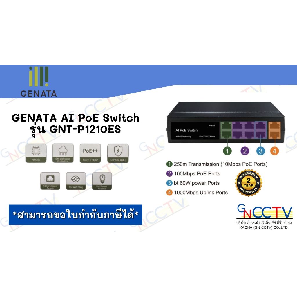 GENATA AI PoE Switch รุ่น GNT-P1210ES | Shopee Thailand