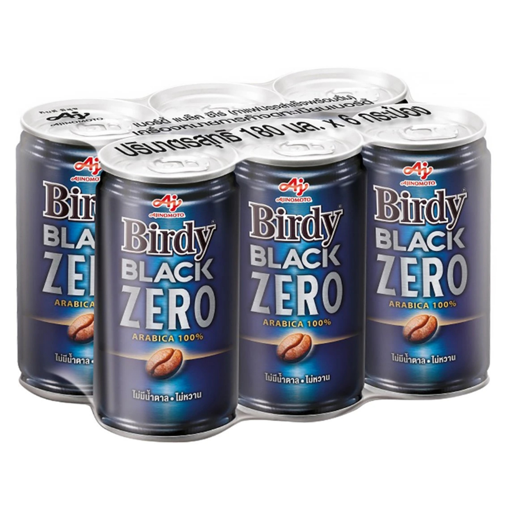 Birdy Black Zero coffee Arabica 180 ml.Pac 6 เบอร์ดี้แบล็คซีโร่ กาแฟพร ...