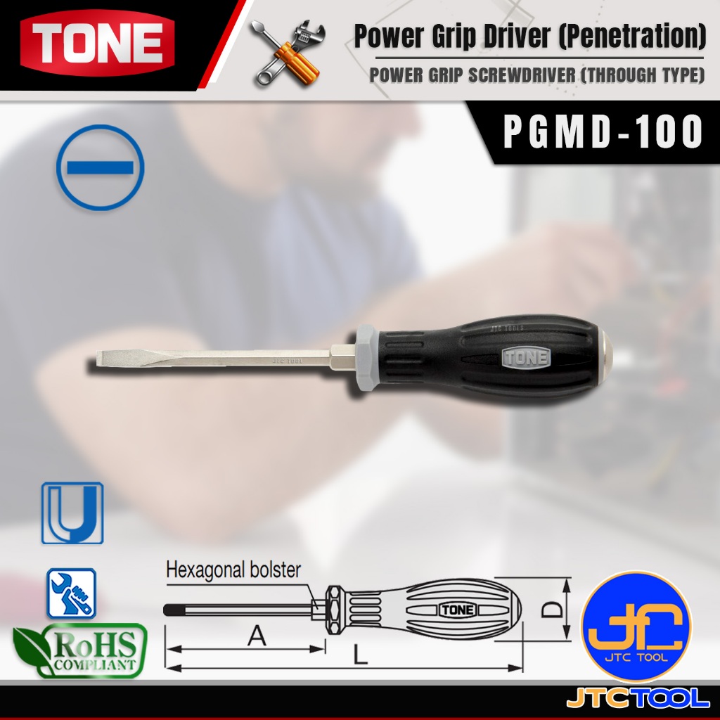 TONE ไขควงด้ามยางปลายแม่เหล็ก รุ่น PGMD และ PGPD - Power Grip ...