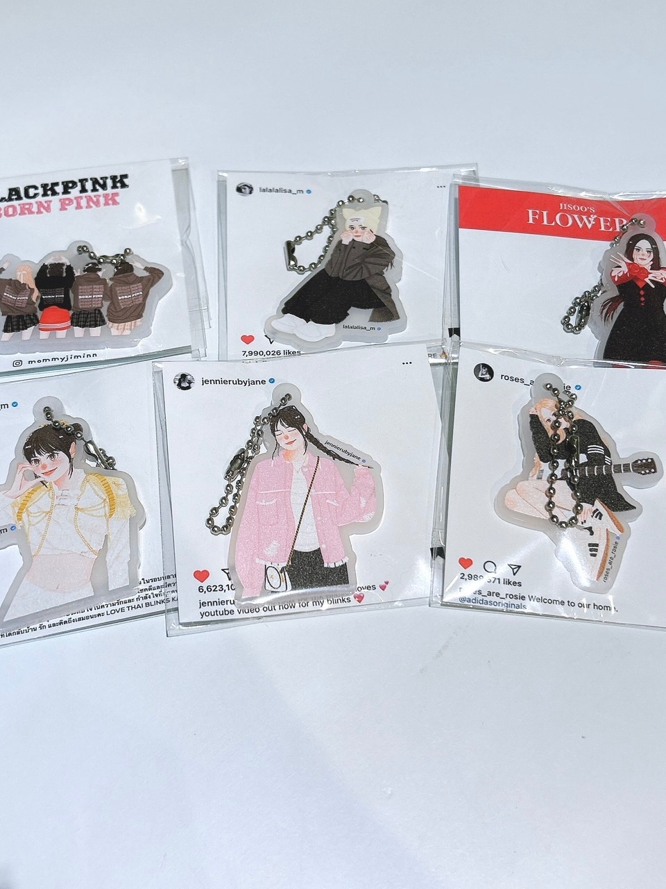 (พร้อมส่ง ) ลายใหม่ Keychain Blackpink พวงกุญแจ JISOO ROSE JENNIE LISA ...