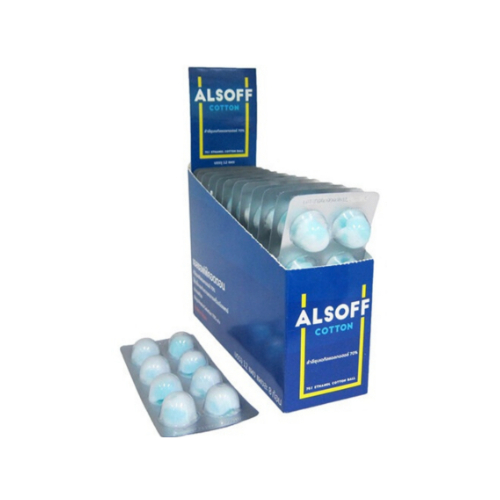 Alsoff สำลีก้อนชุบแอลกอฮอล์8ก้อน1กล่อง12แผง/Orex Sterile Alcohol cotton ...