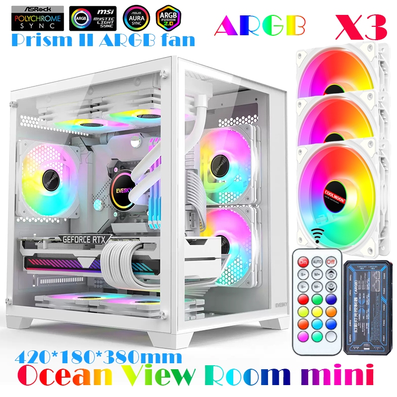 Mingsu sea view room mini case computer case M-ATX black support water ...