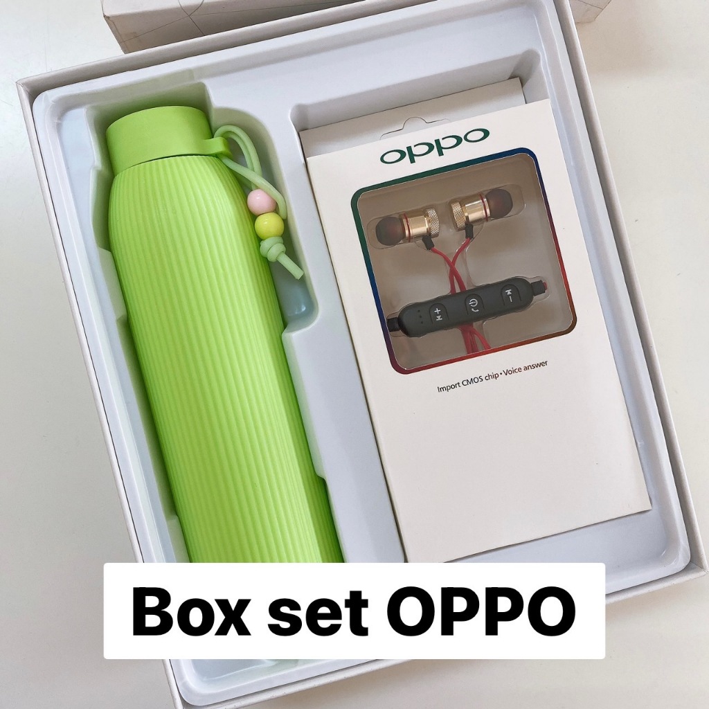 Premium Gift Set OPPO กระบอกน้ำ+หูฟังแท้ oppo | Shopee Thailand