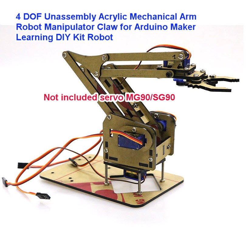 4 DOF Unassembly Acrylic Mechanical Arm Robot Manipulator Claw for ...