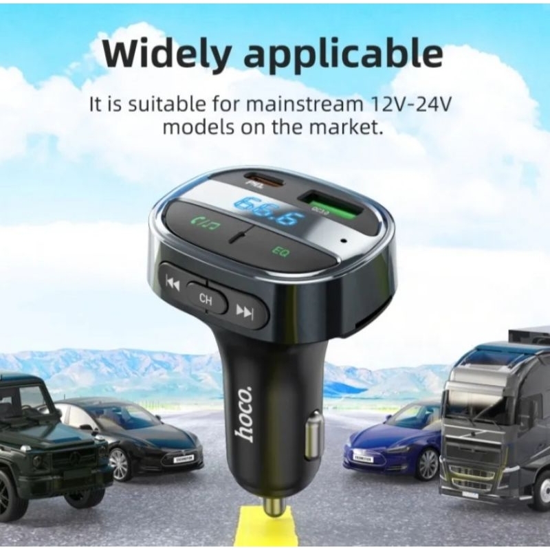 Hoco E70 MP3 อุปกรณ์รับสัญญาณบลูทูธในรถยนต์ PD30W + QC3.0 Car Charger Bluetooth FM Transmitter ...