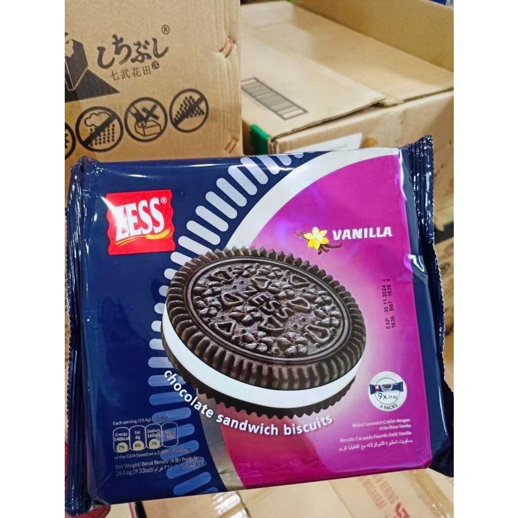บิสกิต ไส้ช็อกโกแลต วนิลา 1ห่อ x 9ซอง 265g | Chocolate Vanilla Sandwich ...