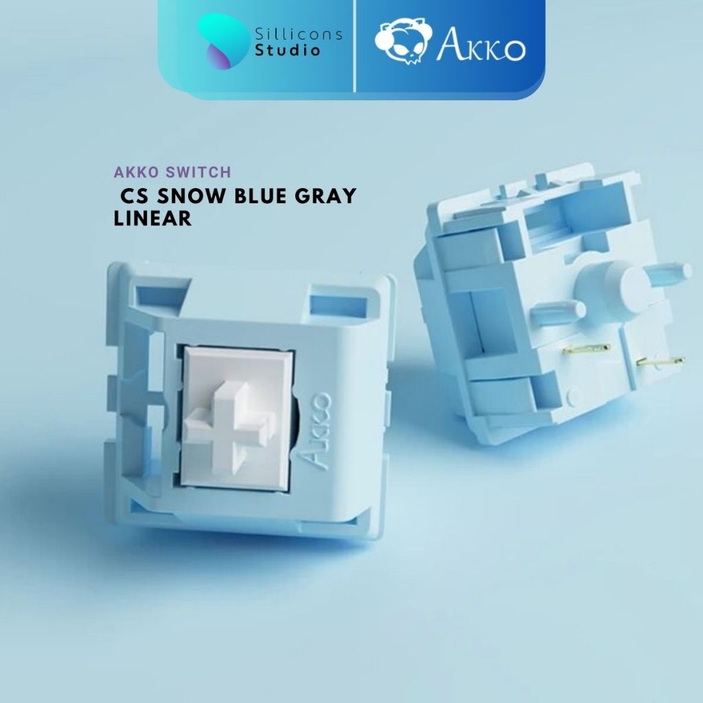 (45 ตัว) สวิตช์ AKKO CS switch – Snow Blue Gray Linear switch สวิตช์ ...