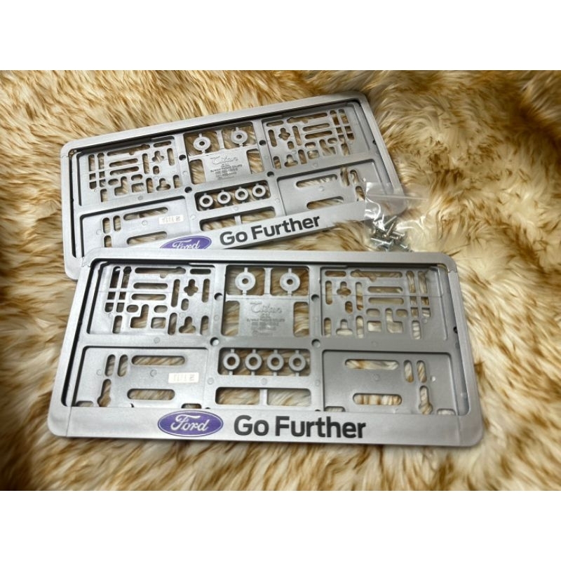 กรอบป้ายทะเบียน หน้า-หลัง FORD Go Further สีซิลเวอร์ ของแท้100%จากศูนย์ ...