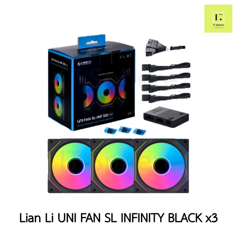 [SL-INF] พัดลมเคส Lian Li UNI FAN SL INFINITY rgb BLACK WHITE สีขาว สี ...