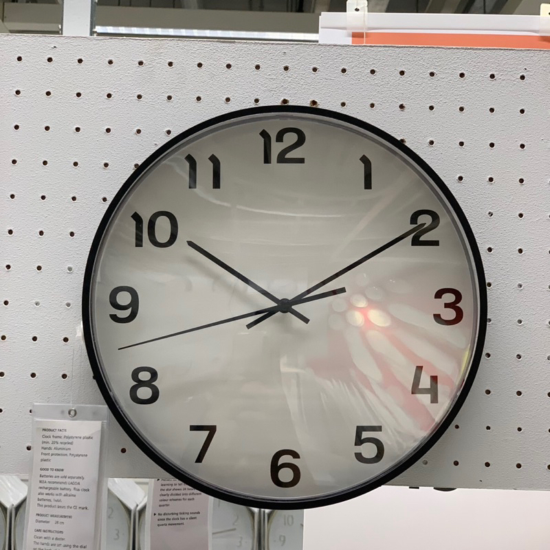 PLUTTIS พลุททีส นาฬิกาแขวนผนัง, แรงดันไฟฟ้าต่ำ/ดำ, 28 ซม | Shopee Thailand