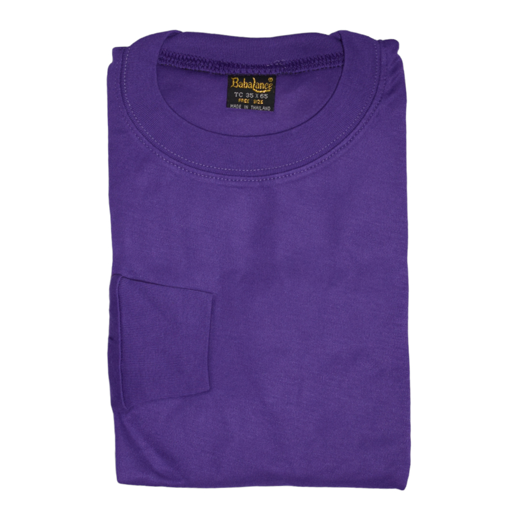 เสื้อยืด คอกลมแขนยาว สีล้วน ยี่ห้อ Babalance(บาบาลานซ์)/Baleena(บาลีนา ...