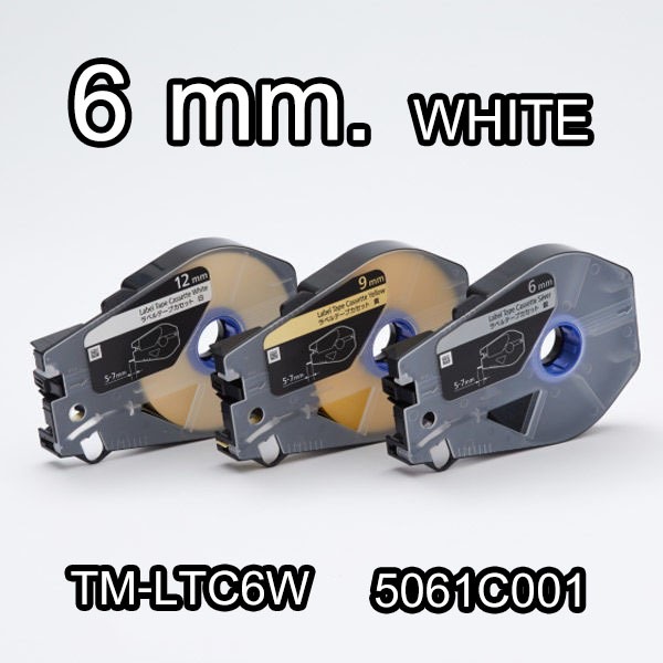 TM-LTC6W CANON MK3000 MK1500 สติ๊กเกอร์ Label 6mm White สีขาว MK-5000 ...
