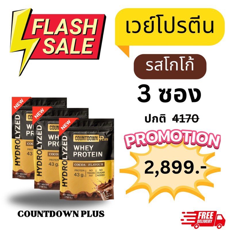 COUNTDOWN Plus Whey Protein Hydrolyzed เวย์โปรตีน ไฮโดรไลซ์ รสโกโก้ ...