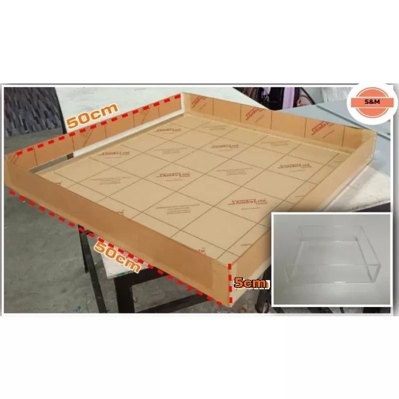 ถาดอะคริลิค แบบใส หนา3 มิล ขนาด 50cm×50cm×5cm (กว้าง×ลึก×สูง) | Shopee Thailand