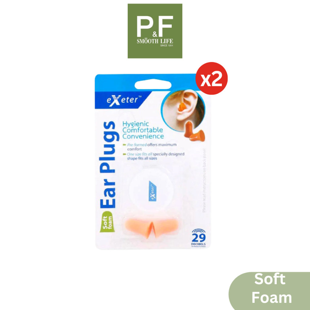 (แพ็ค2) ที่อุดหู Exeter Soft Foam Ear Plugs ซอฟท์โฟม เอียร์ปลั๊ก ...