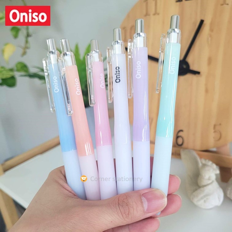 ปากกา oniso เจลกด 0.5 มม รุ่น oni-9191 สีหวาน หมีกน้ำเงินแห้งไว มียาง ...