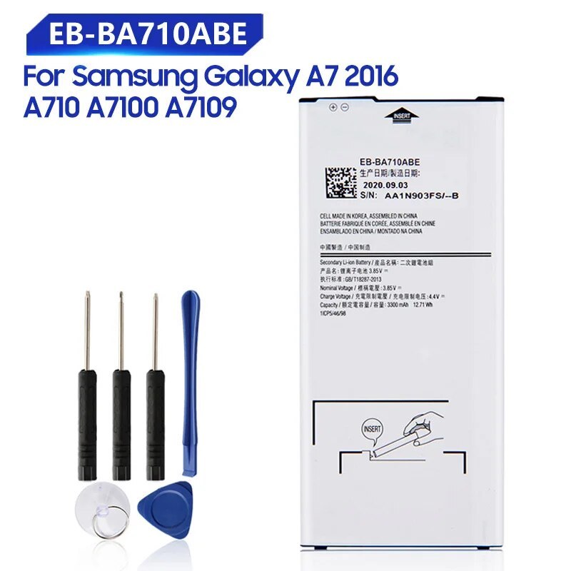 แบตเตอรี่สำรองสำหรับ Samsung Galaxy A7 2016 A710 A710F A7109 A7100 / EB-BA710ABE EB-BA710ABA ...