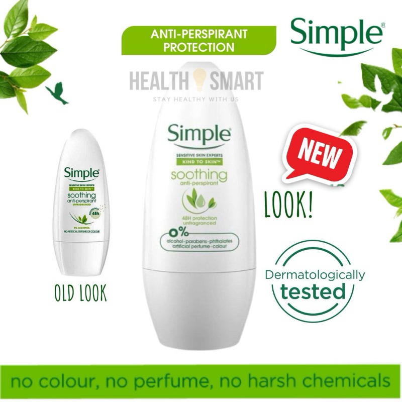 ของแท้นำเข้าโรลออน Simple Roll On Kind to Skin Soothing Anti-Perspirant ...