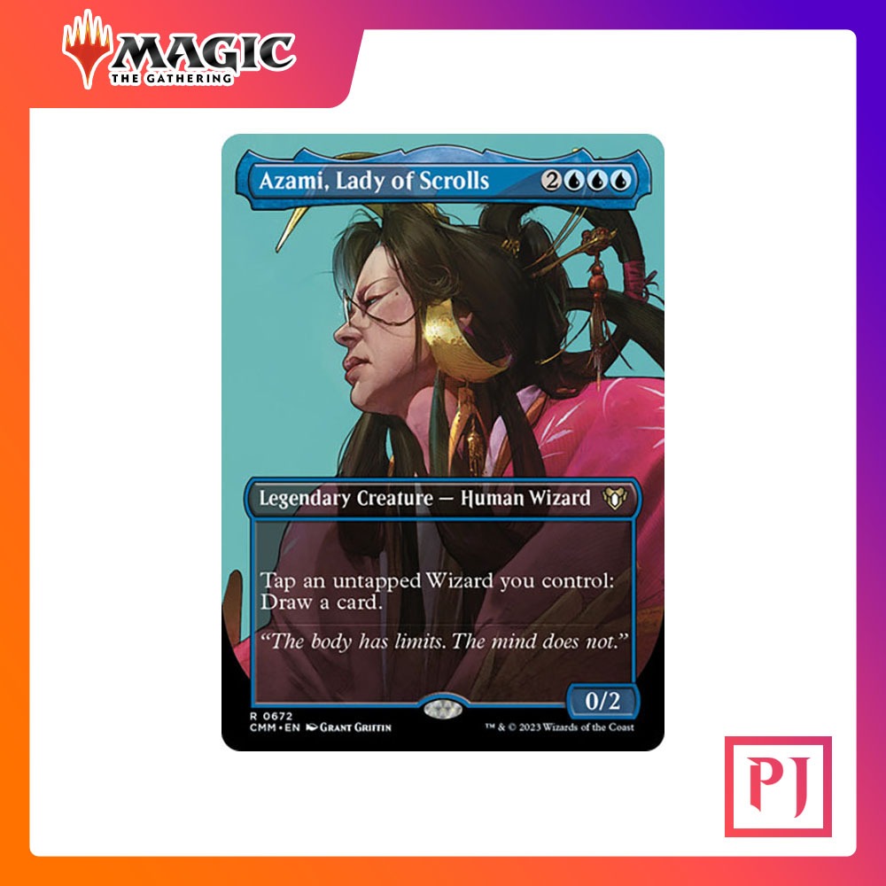[MTG] Azami, Lady of Scrolls (Borderless) [CMM] [BLUE] [RARE] [NORMAL ...