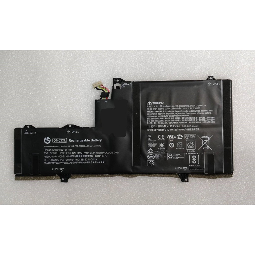 แบตเตอรี่ HP ( OM03XL ) แบตแท้ HP EliteBook x360 1030 G2 ( 11.5v , 57Wh ...