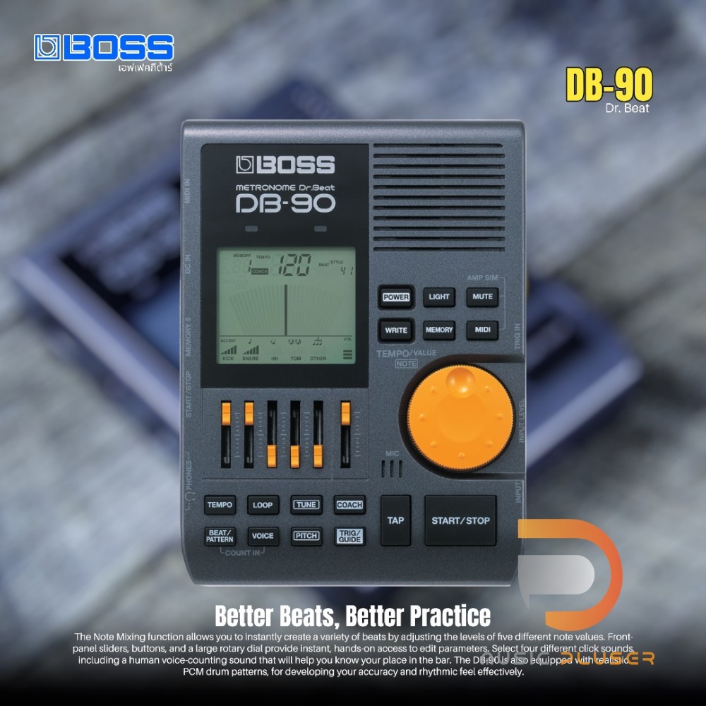 BOSS DB-90 Dr. Beat Metronome เครื่องให้จังหวะ ใหม่เต็มไปด้วยเสียง ...