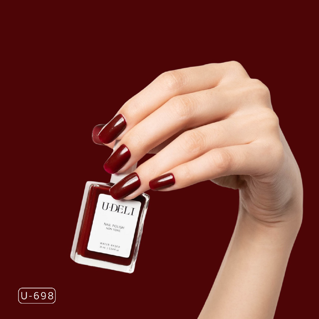 สีทาเล็บกึ่งเจล U-DELI U-698 (ไม่อบ) Vegan Nail-polish ไร้กลิ่นฉุน16ml ...