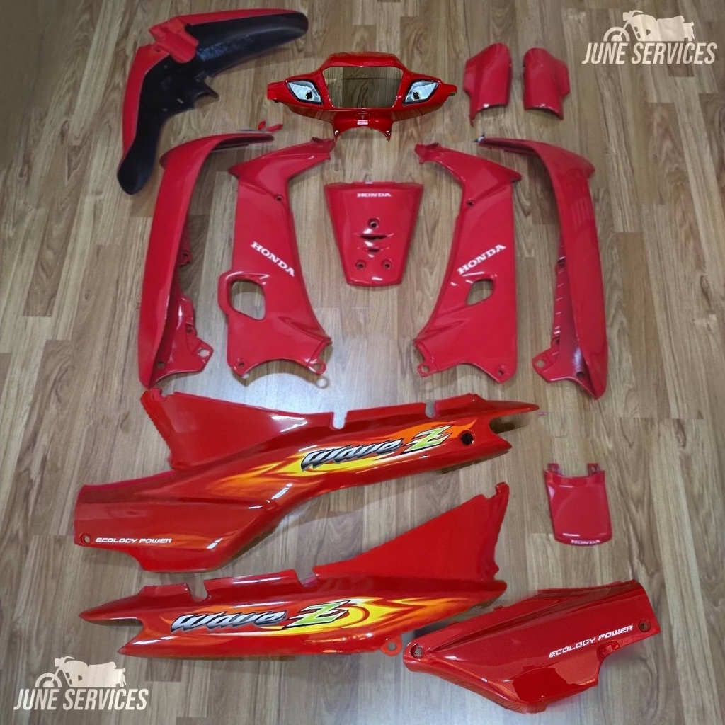 ชุดสี Wave Z รุ่นแรก (คลัสมือ) รุ่นดิส 13 ชิ้น สีแดงล้วน ติดลายwave z ...