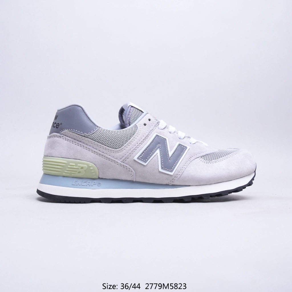 New Balance NB574 สีเทา คลาสสิกวินเทจต่ำส่วนบนลำลองกีฬาบาสเกตบอลคณะ ...