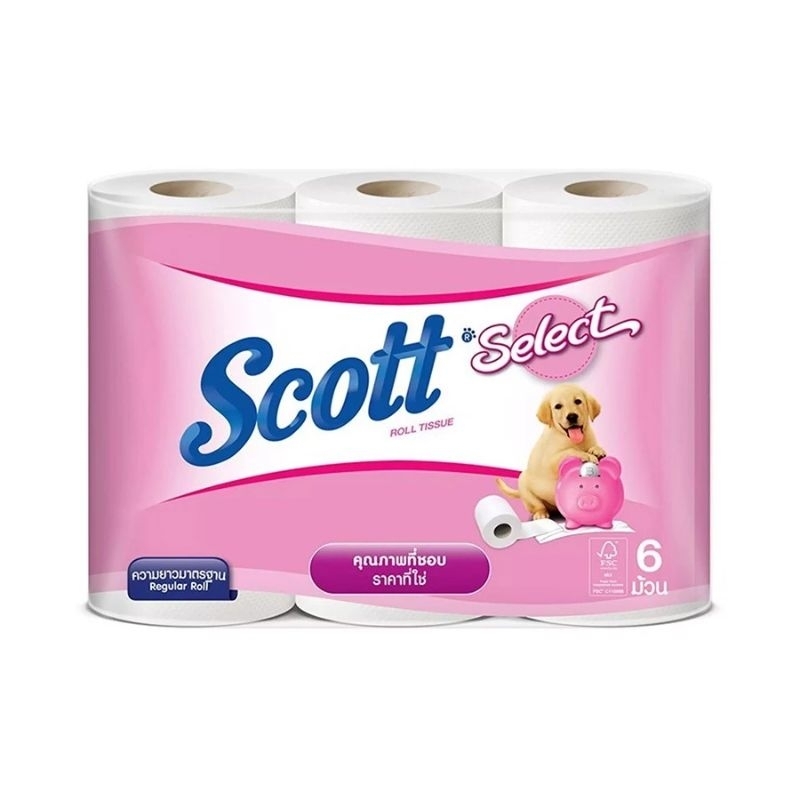 Scott Extra สก็อตต์ ซีเลคท์ แพค 6ม้วน | Shopee Thailand