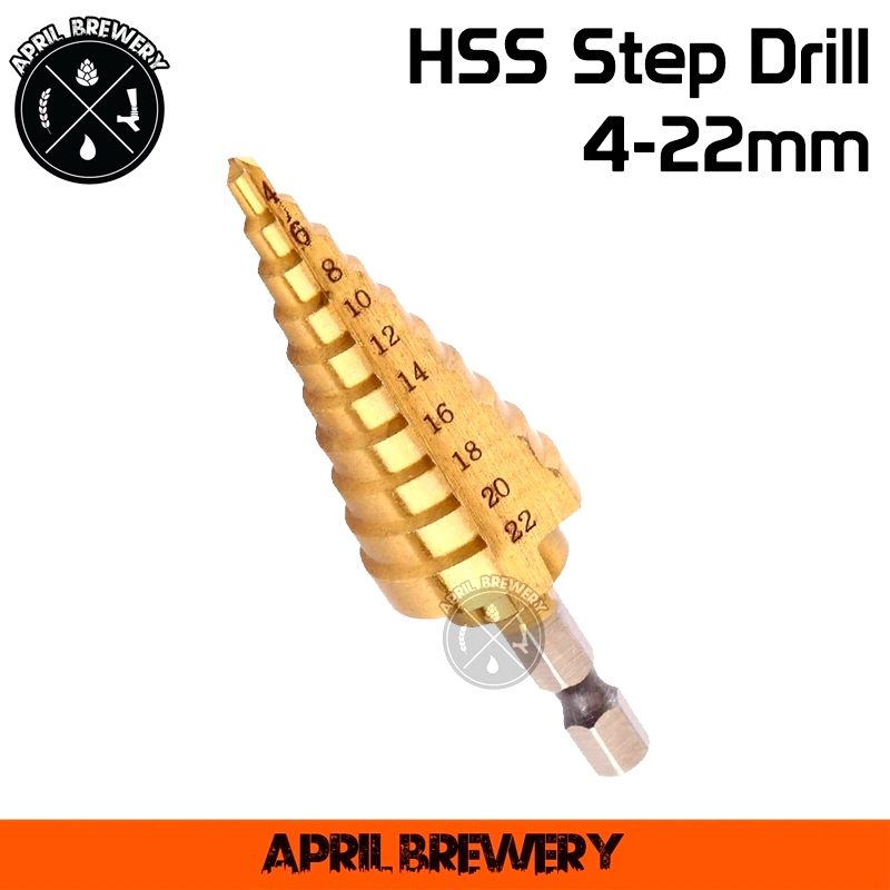 HSS Step Drill 3-13mm 4-22mm ดอกสว่าน ทรงเจดีย์ ดอกเจดีย์ เคลือบไททาเนี่ยม เจาะรู ขยายรู ...