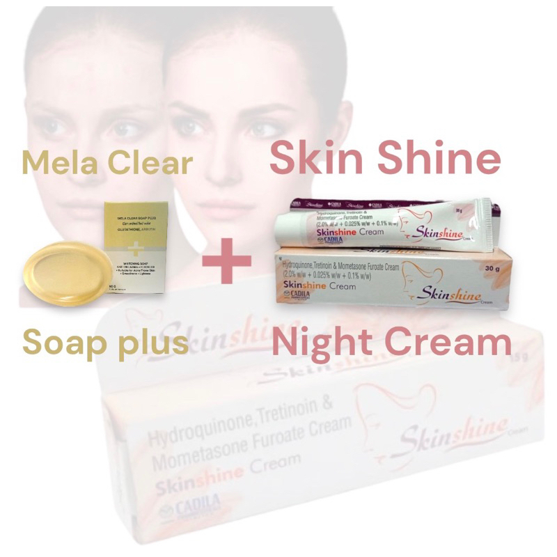 Anti-Melasma Cream SkinShine 30G + Mela Clear Soap Plus 50 G ฝ้าจาง ...