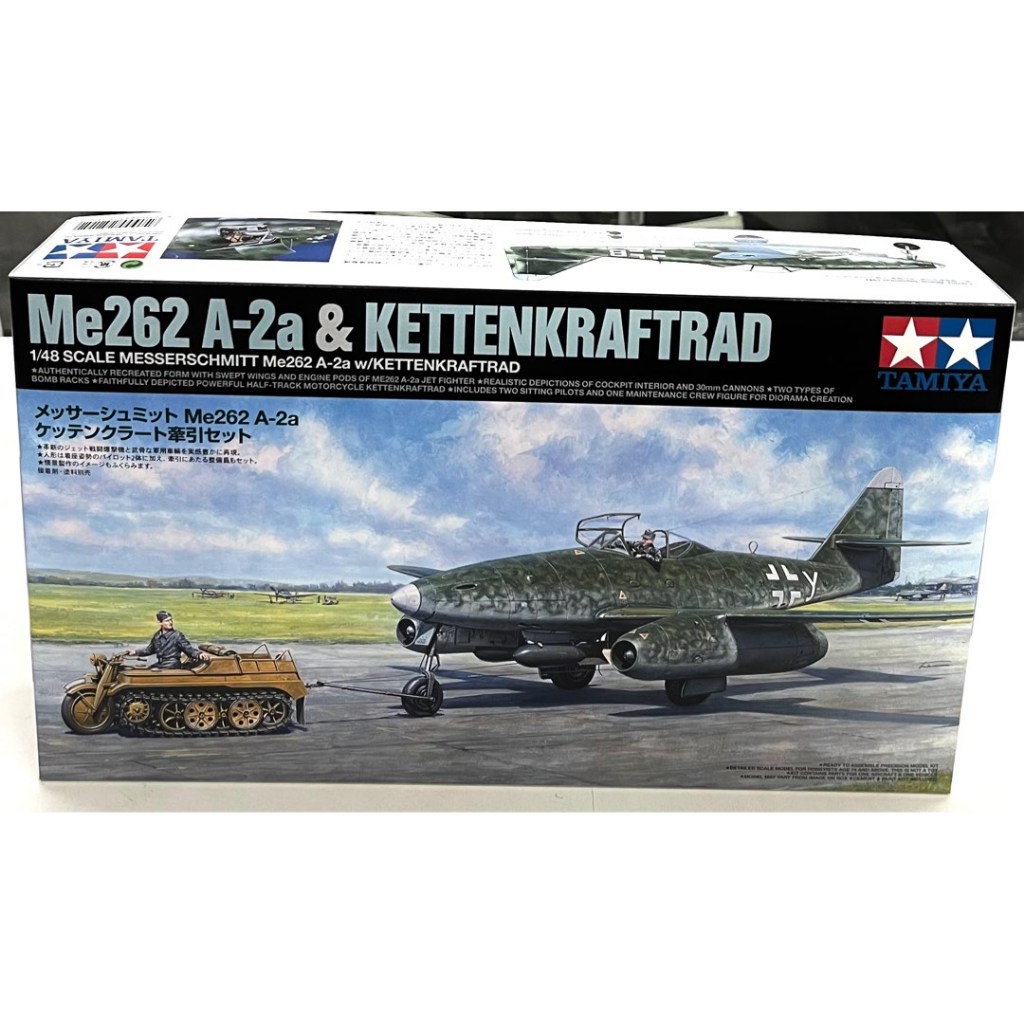 พลาสติก โมเดล ประกอบ TAMIYA สเกล 1/48 Me262 A-2a & Kettenkraftrad ...