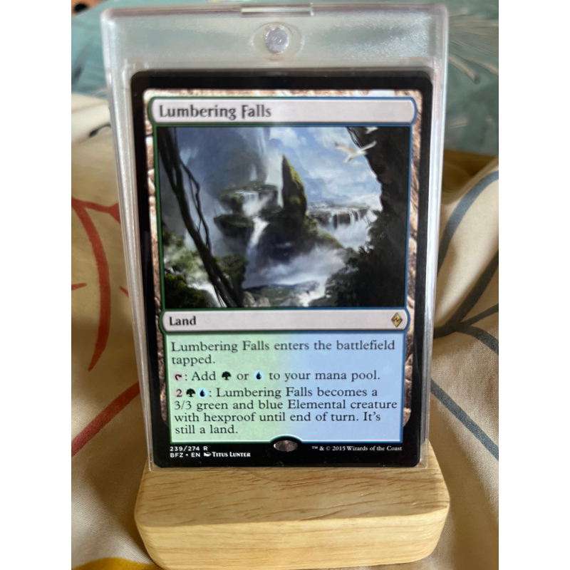 การ์ด MTG Lumbering Falls Land Magic the gathering EDH รุ่น BFZ สภาพ Nm ...