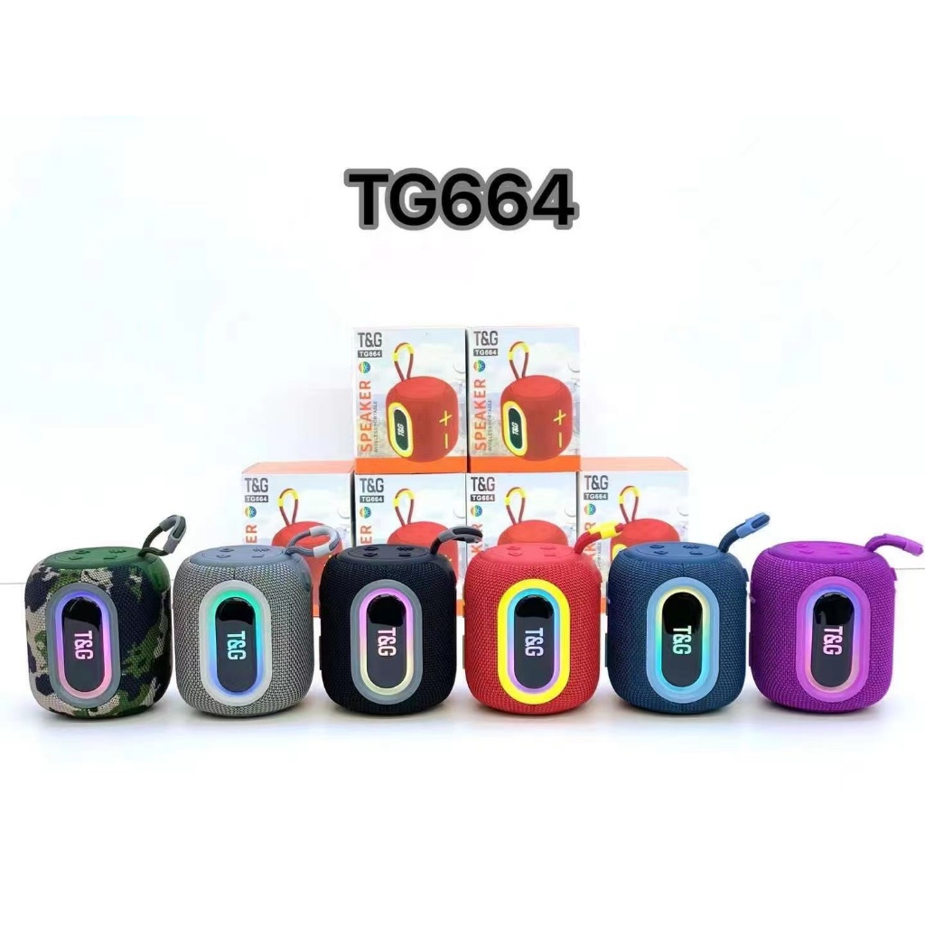 T&G TG-664 ลำโพงบลูทูธไร้สาย BT5.3 ขนาดเล็กพกพาง่าย เชื่อมต่อลำโพงได้2เครื่อง ระบบเสียง Hi-Fi ...