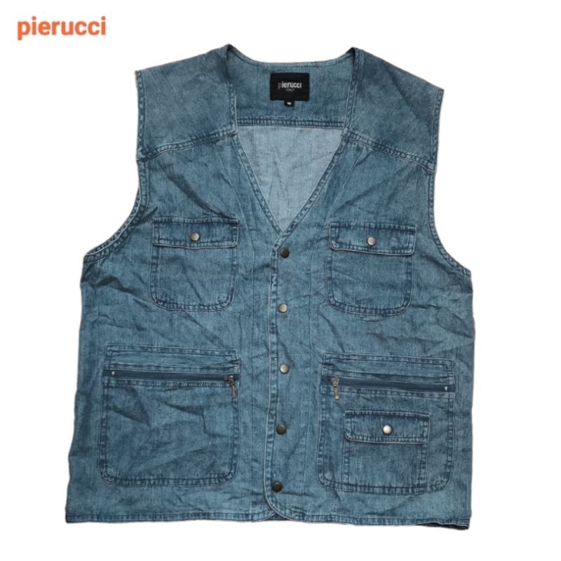 เสื้อกั๊กยีนส์บาง pierucci ITALY (M) (ชญ) | Shopee Thailand