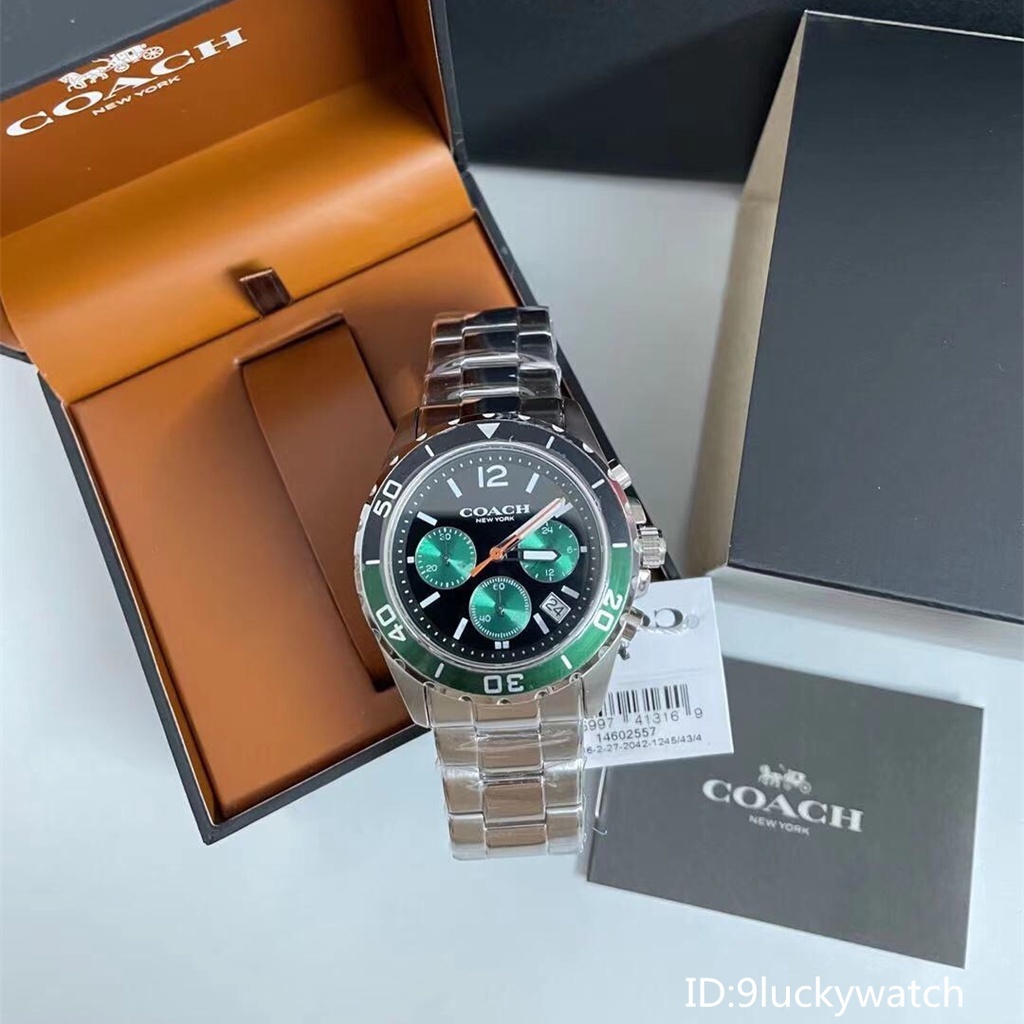 Coach Kent series versatile man's chrono analog stainless steel quartz ...