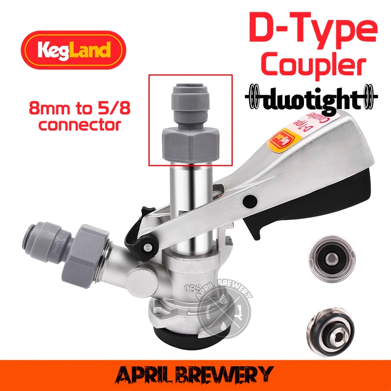 D-Type Keg Coupler Stainless Steel includes Duotight KL06903 x2 หัวจั๊ม ...