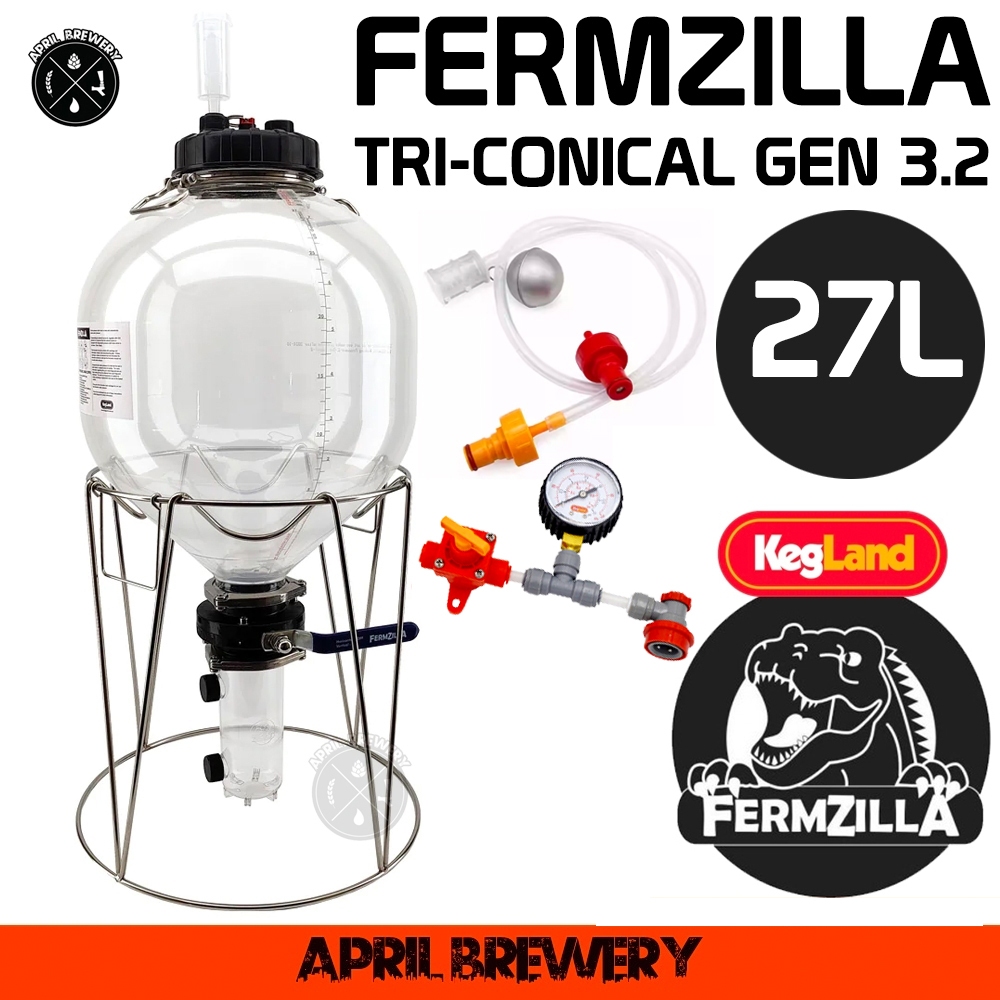 FermZilla 27L Tri-Conical Starter Kit Gen 3.2 ถังหมัก ทำเบียร์ + Closed ...