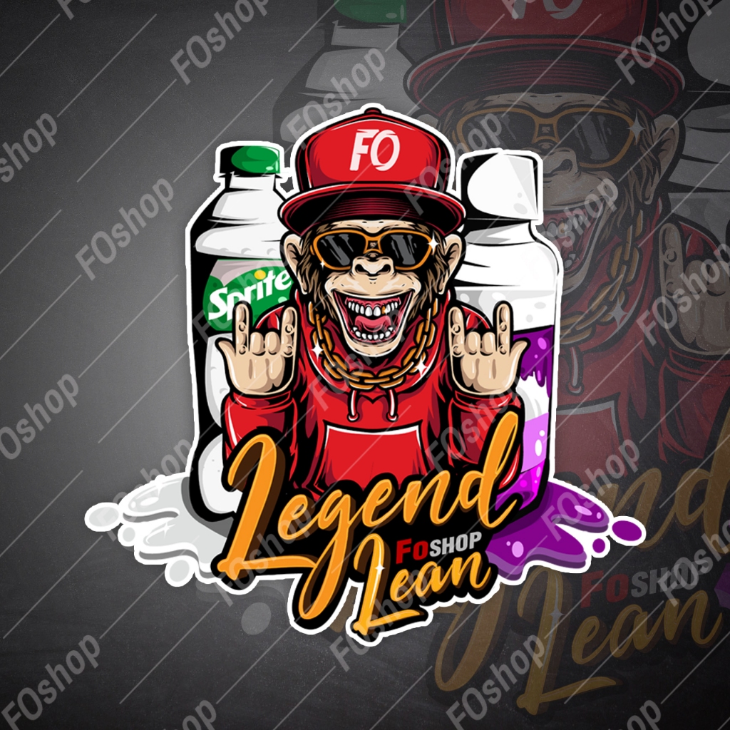 สติ๊กเกอร์ " Legend Lean " (ลิง) สติ๊กเกอร์คุณภาพ เคลือบใส ติดแก้ว ติด ...