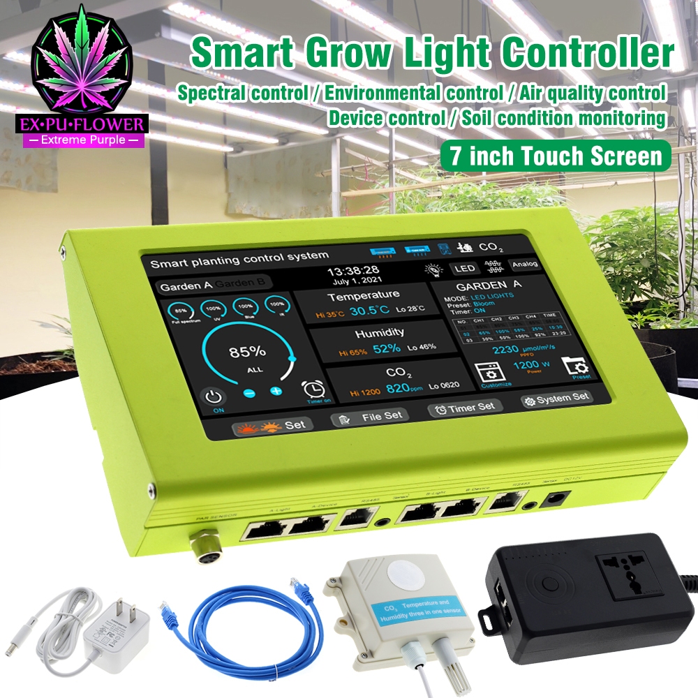 Grow Light Controller LED หน้าจอสัมผัส ตัวจับเวลา เซ็นเซอร์ CO2 ...