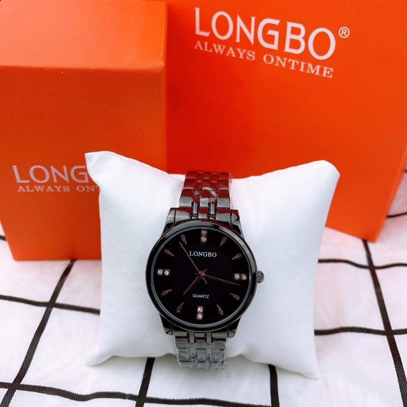 นาฬิกา Longbo เลสดำ หน้าปัดกลมเรียบ ของแท้ | Shopee Thailand