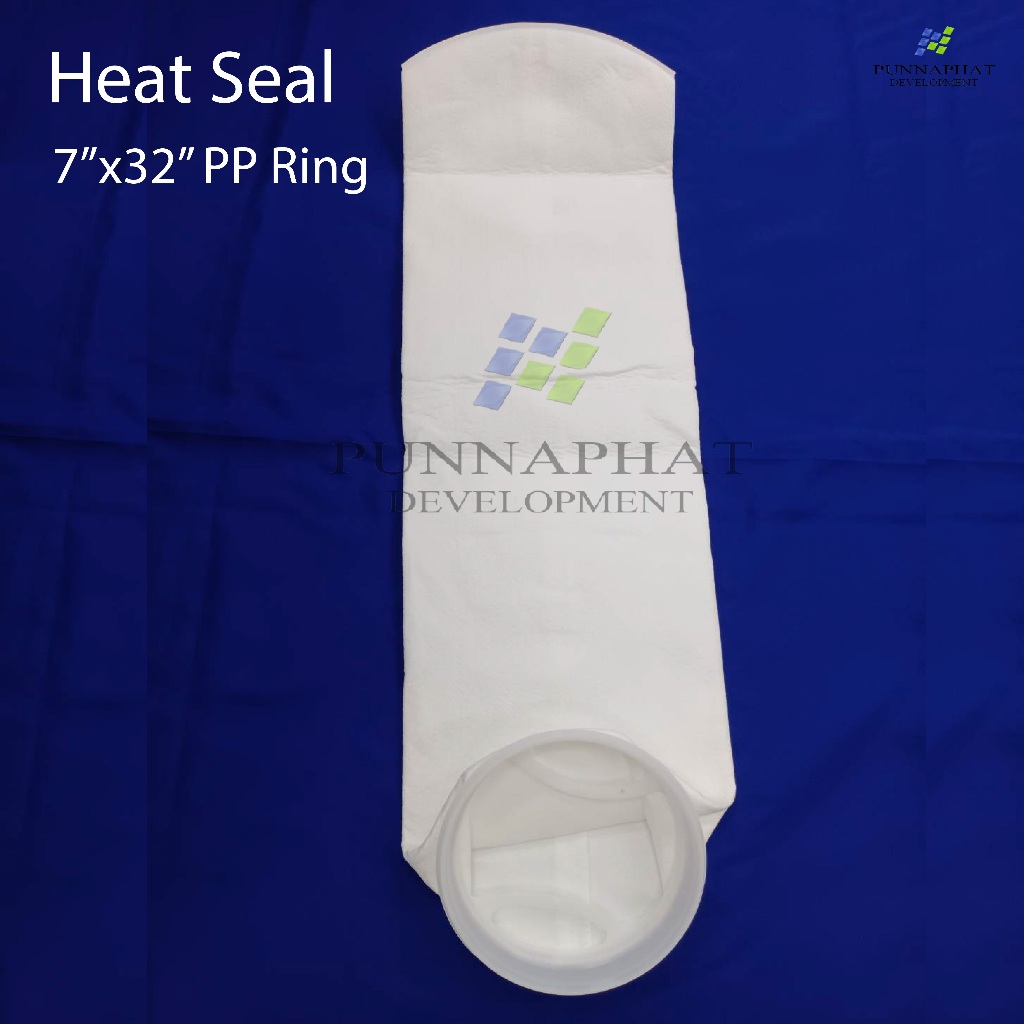Filter bag(Heat seal) ถุงกรอง ผ้าPE ห่วงพลาสติก size7นิ้วx32นิ้ว กรอง ...