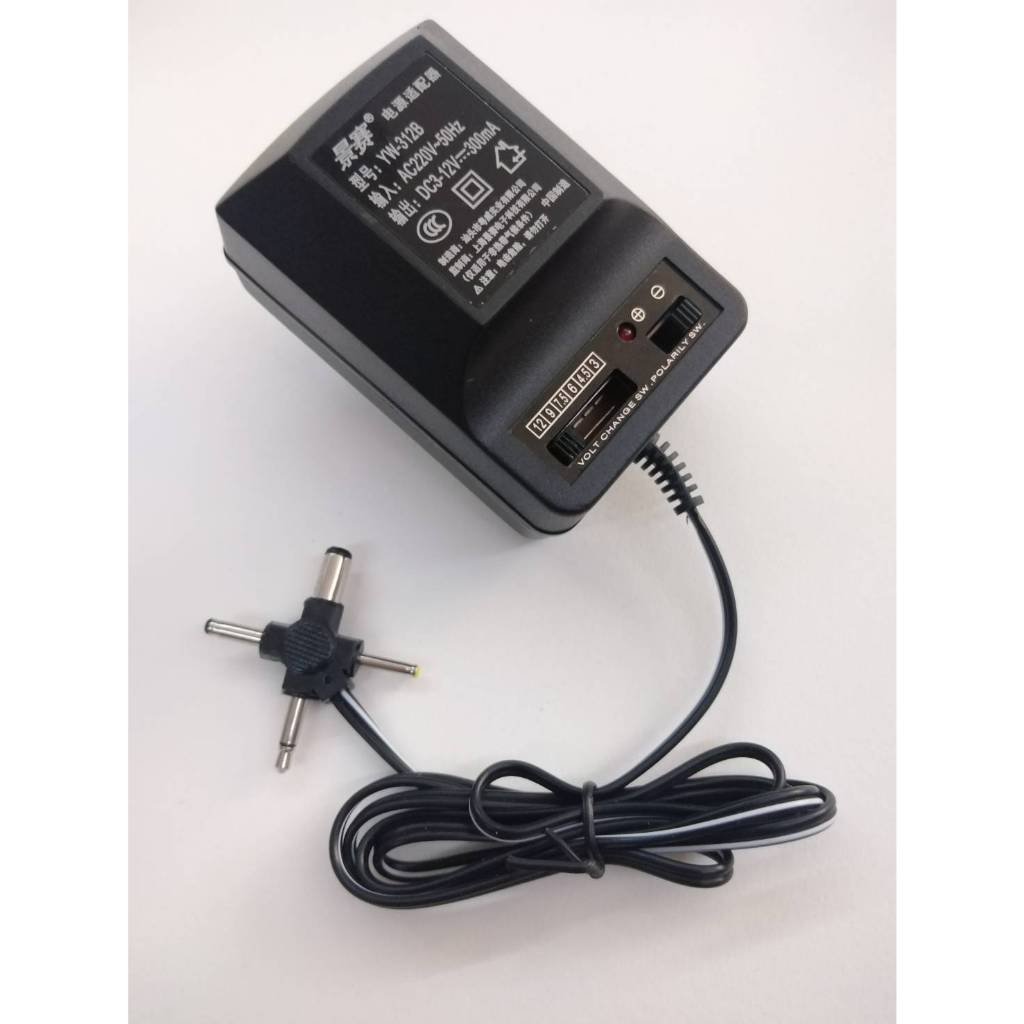 Adapter 12V,9,7.5,6,4.5,3V/Adapter DC;3v-12v;300mAอะแดปเตอร์เปลี่ยนหัว ...