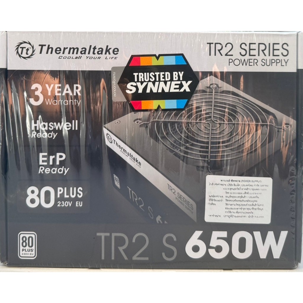 POWER SUPPLY (อุปกรณ์จ่ายไฟ) THERMALTAKE TR2 S 650W 80 PLUS (BLACK) มือ 1 | Shopee Thailand