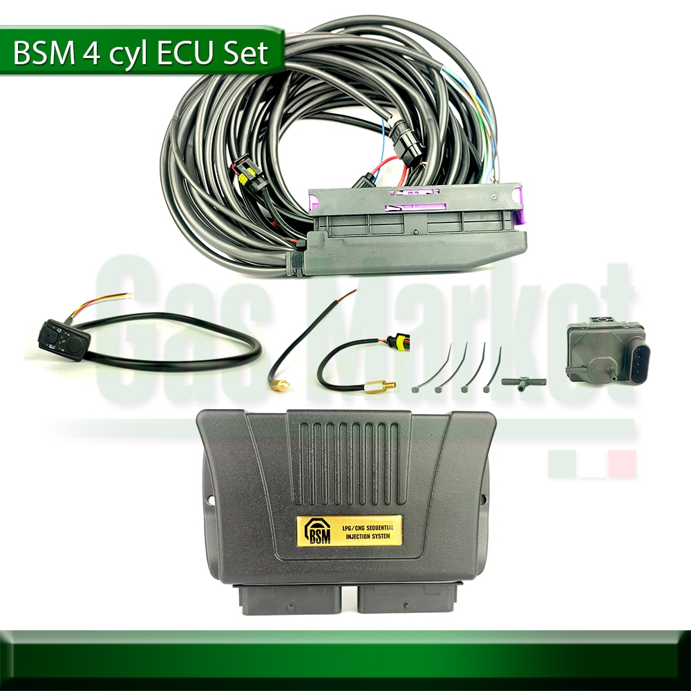 BSM SGI 4 CYL ECU SET - ชุดกล่องควบคุมระบบหัวฉีดแก๊ส4 สูบ พร้อมสายไฟ ...