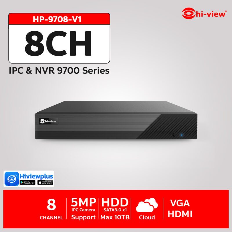 Hi-View HP-9708-V1 เครื่องบันทึก NVR 8Ch H.265+ Support 5MP / Audio | Shopee Thailand