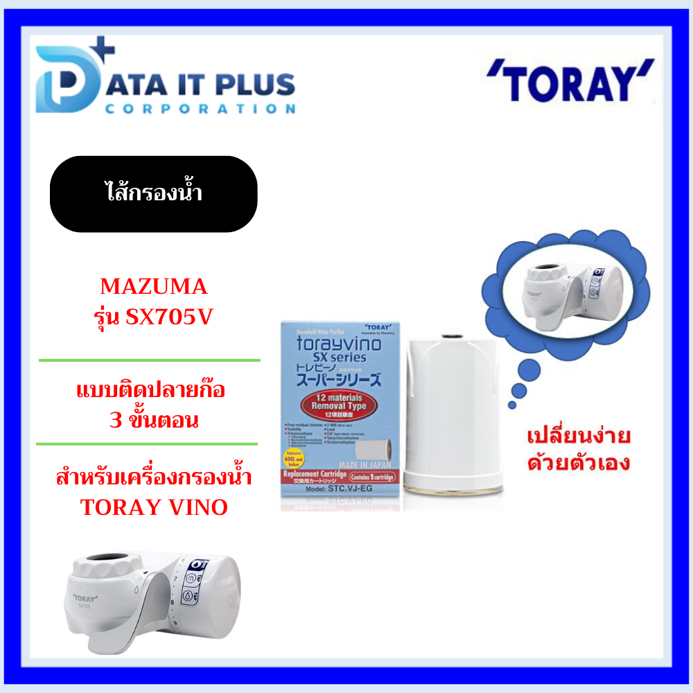 TORAY ไส้กรอง TORAY STC.VJ-EG สำหรับเครื่องกรองน้ำแบบติดปลายก๊อก 3 ขั้นตอน | Shopee Thailand